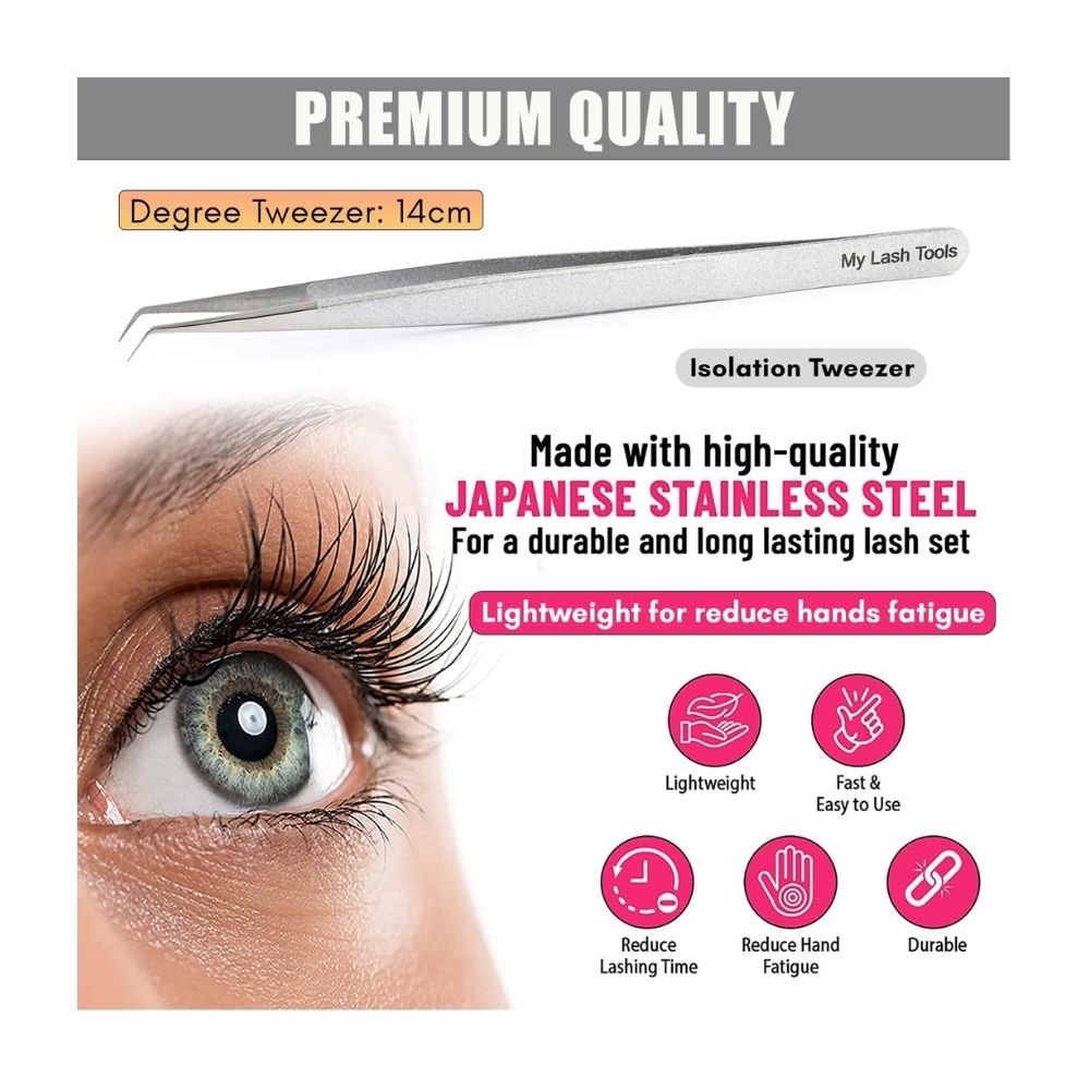 Silver fiber tip Tweezers for Isolation Lash Extensions – Cross Edge ...