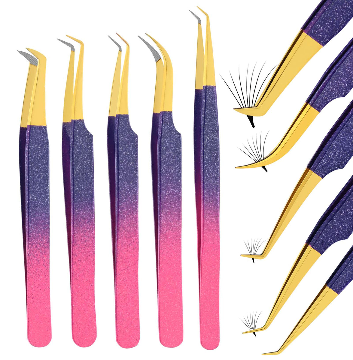 Fiber Tip Lash Tweezers Eyelash Extension Tweezers Fiber Grip Tweezers ...