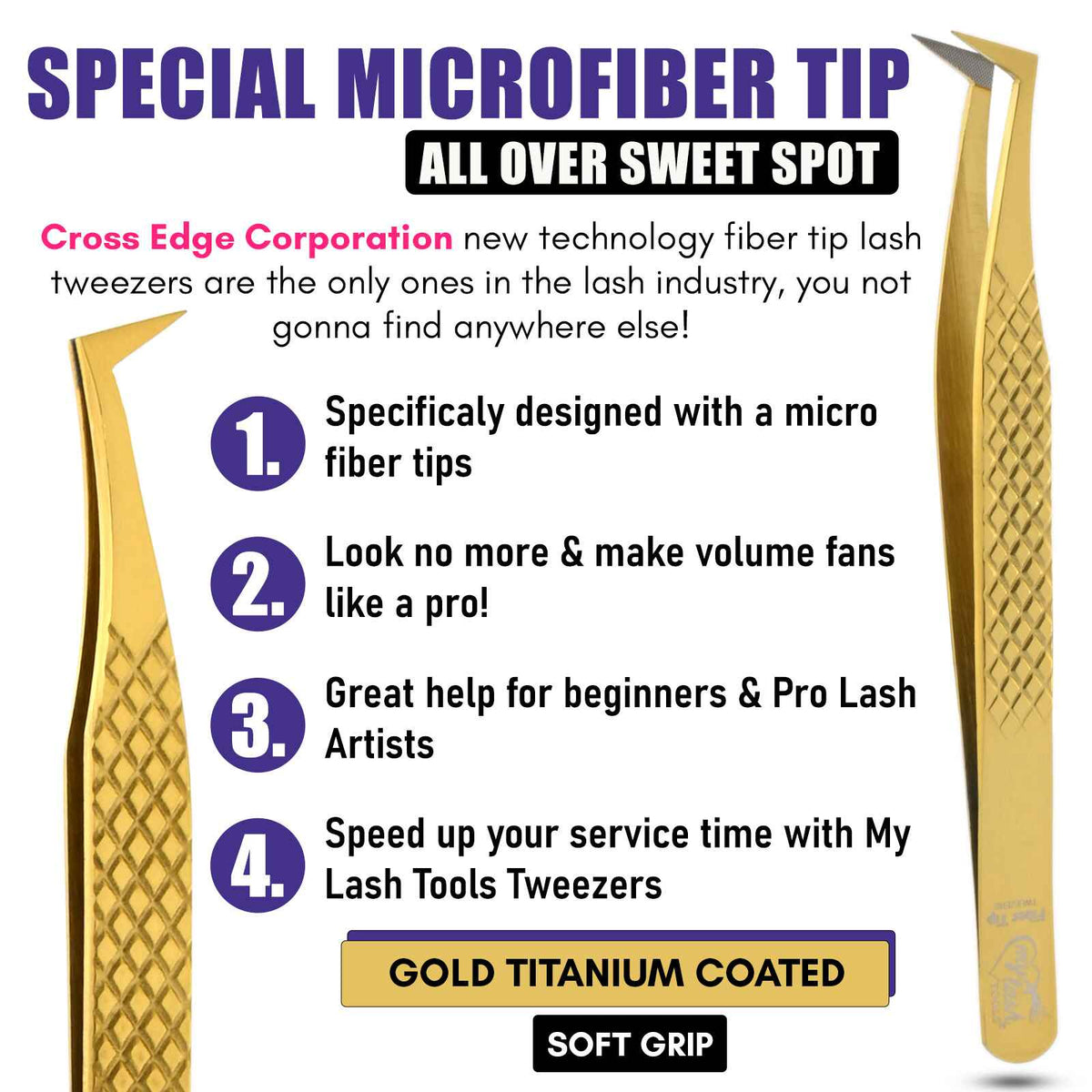 Fiber Tip Axe Tip Boot Volume Tweezer & Dolphin Isolation set – Cross ...