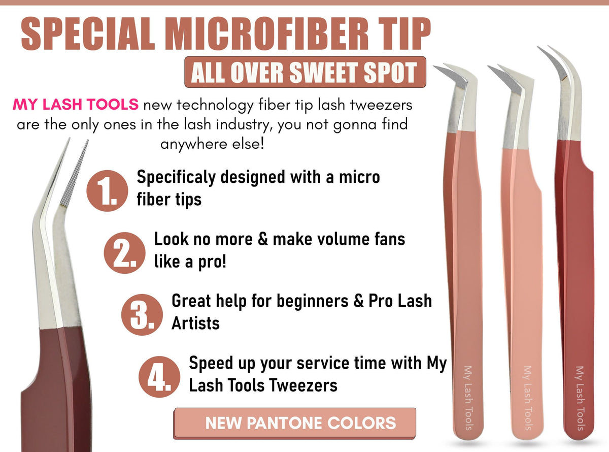 Eyelash Extension Tweezers Fiber Tip Lash Tweezers Isolation & Curved ...