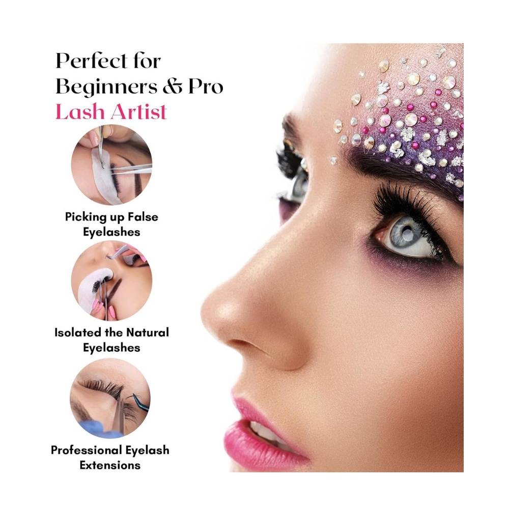 Fiber Tip Lash Tweezers Black for Eyelash Extensions – Cross Edge ...