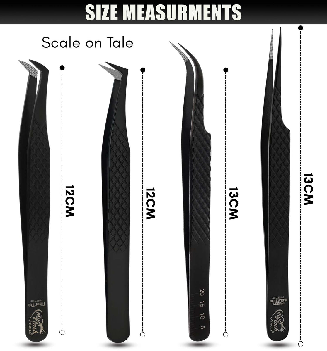 Fiber Tip Lash Tweezers Set Volume Boot Eyelash Extension Tweezers (Bl ...