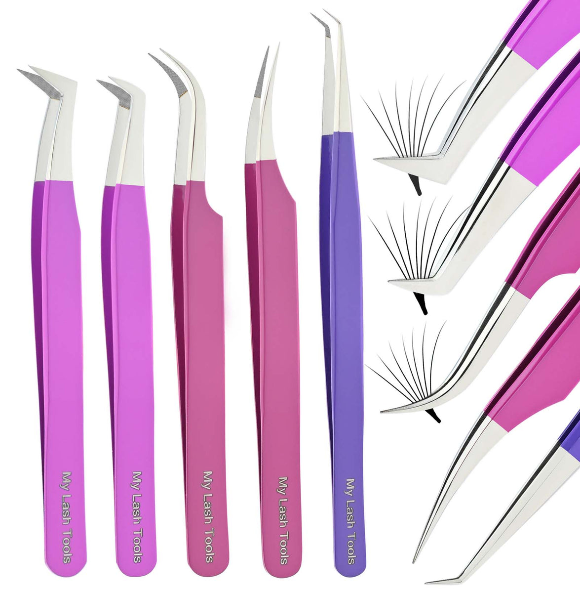 Lash Tweezers Boot Volume Eye Lash Extensions Fiber grip tweezers ...