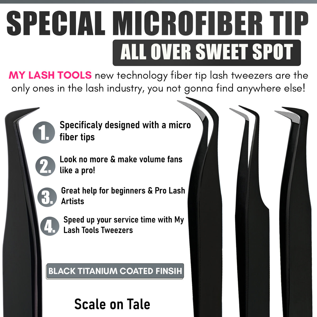 Fiber Tip Tweezers for Lash Extensions Pro Eyelash Extension Tweezers ...