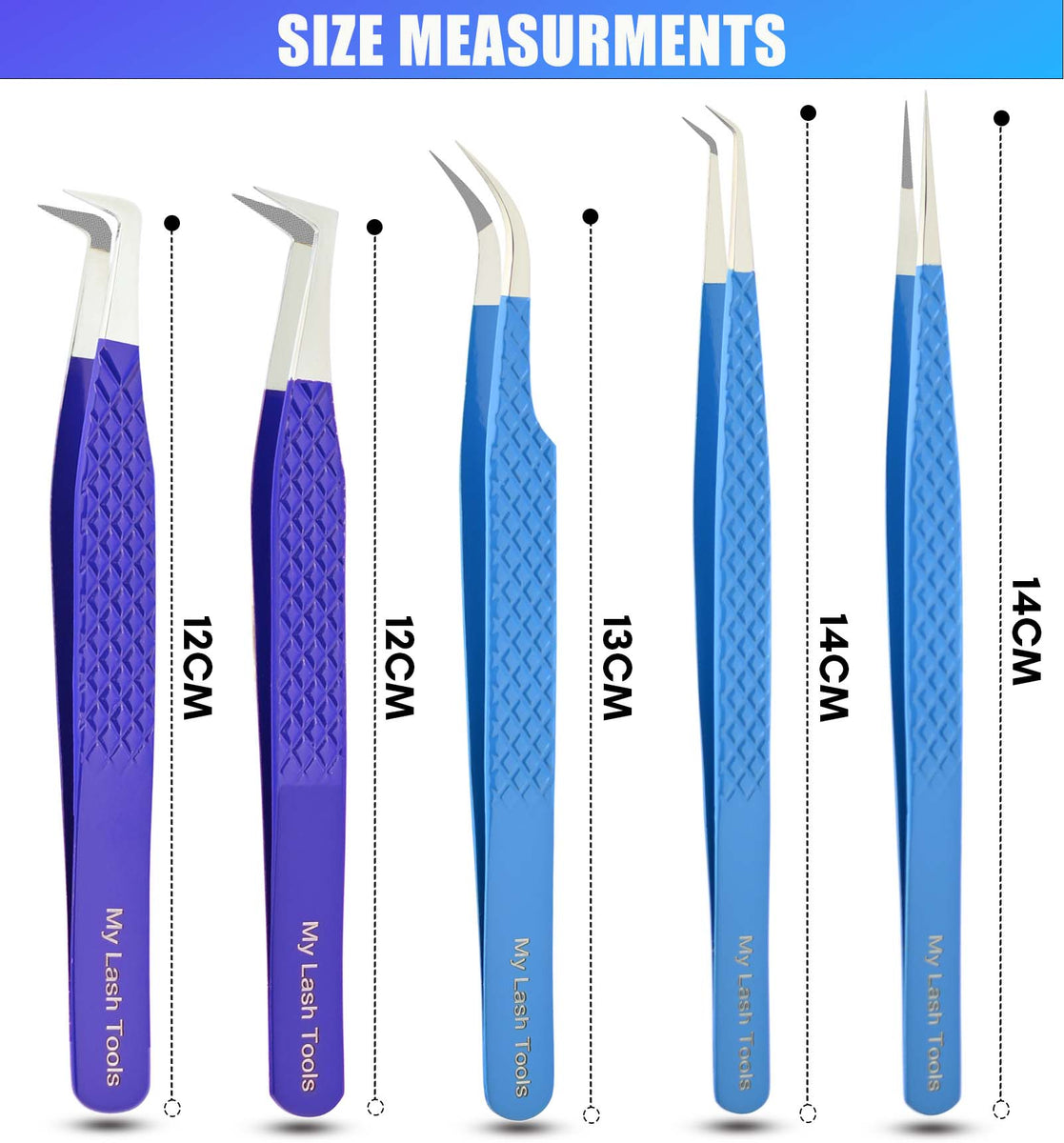 Eyelash Extension Tweezers set Fiber Tip Lash Tweezers Lash Extensions ...